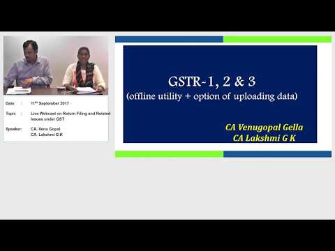 GST Return Filing Webinar by ICAI - GSTR 1, 2 & 3