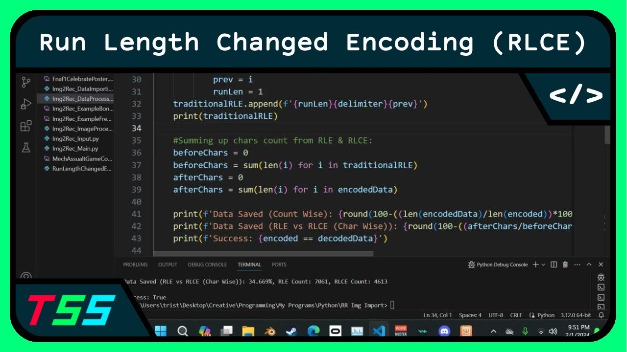 [Coding: Showcase] Python: Run Length Changed Encoding (RLCE)