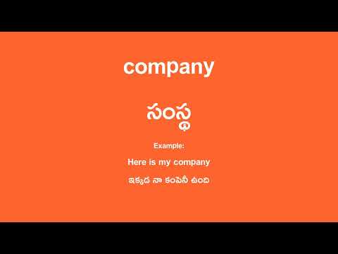 company Meaning in Telugu - సంస్థ English Translation