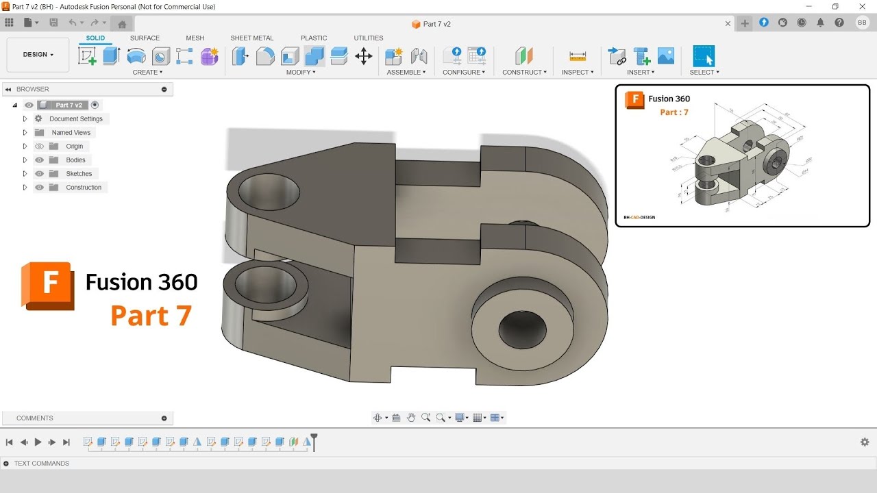 Fusion 360 tutorial 3D Modeling: Part 7