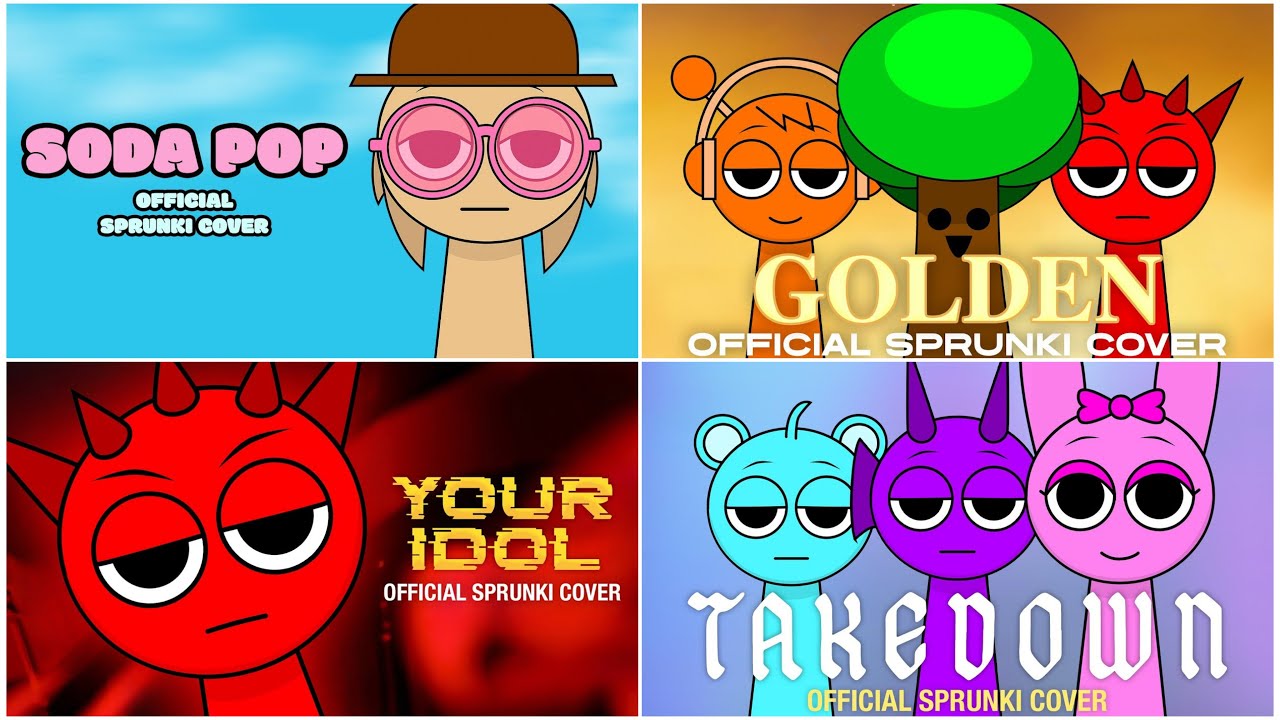 Incredibox Sprunki Soda Pop, Golden, Your Idol and Takedown Music Cover Battle!