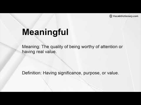 Meaningful Meaning