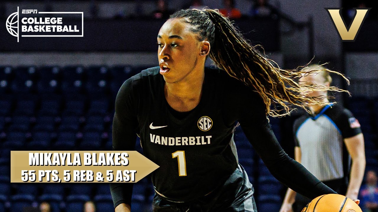 D-I FRESHMAN RECORD 🚨 Mikayla Blakes ERUPTS for 55 PTS in Vandy's comeback win vs. Auburn | ESPN CBB