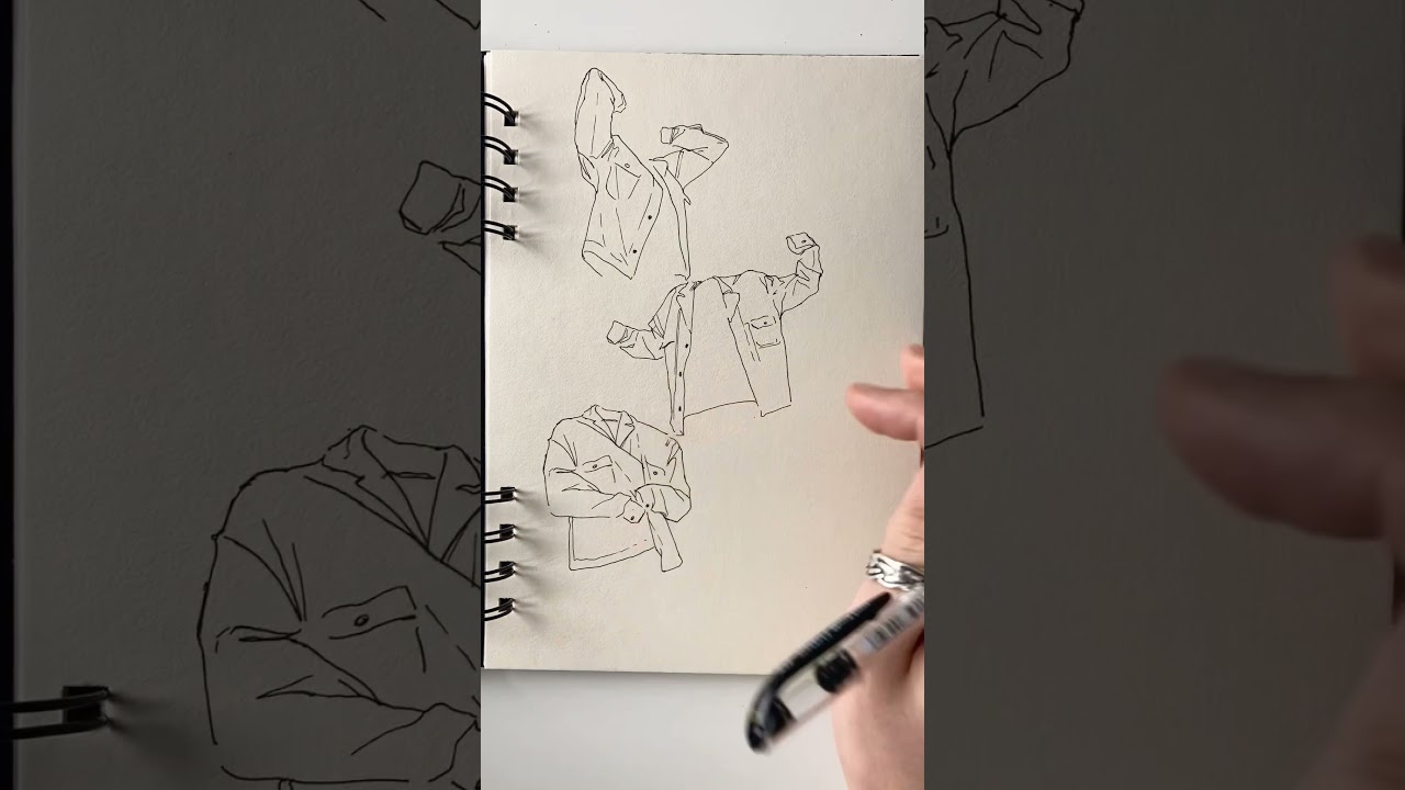 Jacket studies from reference #pendrawing #drawing #fashionillustration #freehanddrawing