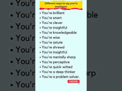 Different Ways To Say You're Intelligent. #shorts #englishspeaking #learnenglish
