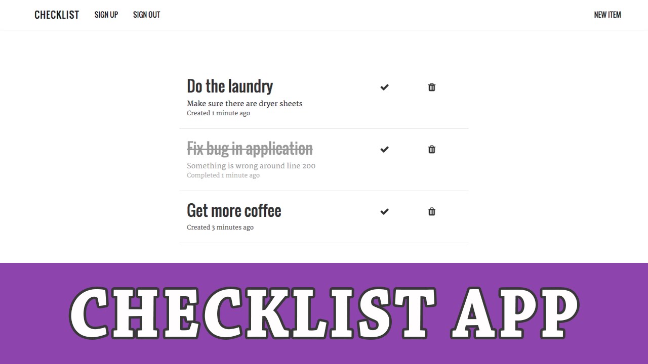 Ruby on Rails Tutorial | Building a Checklist
