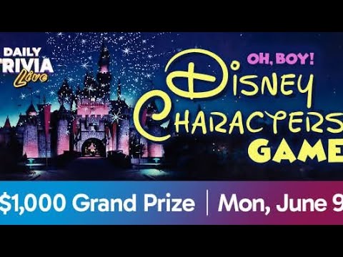Swagbucks Daily Trivia Live 6.9.2025 Disney Characters