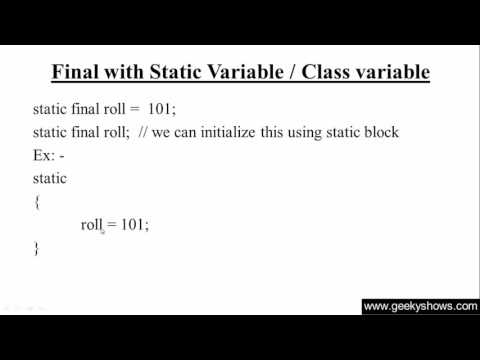 Learn 113 Final with Static variable in Java Programming Hindi - Mind Luster