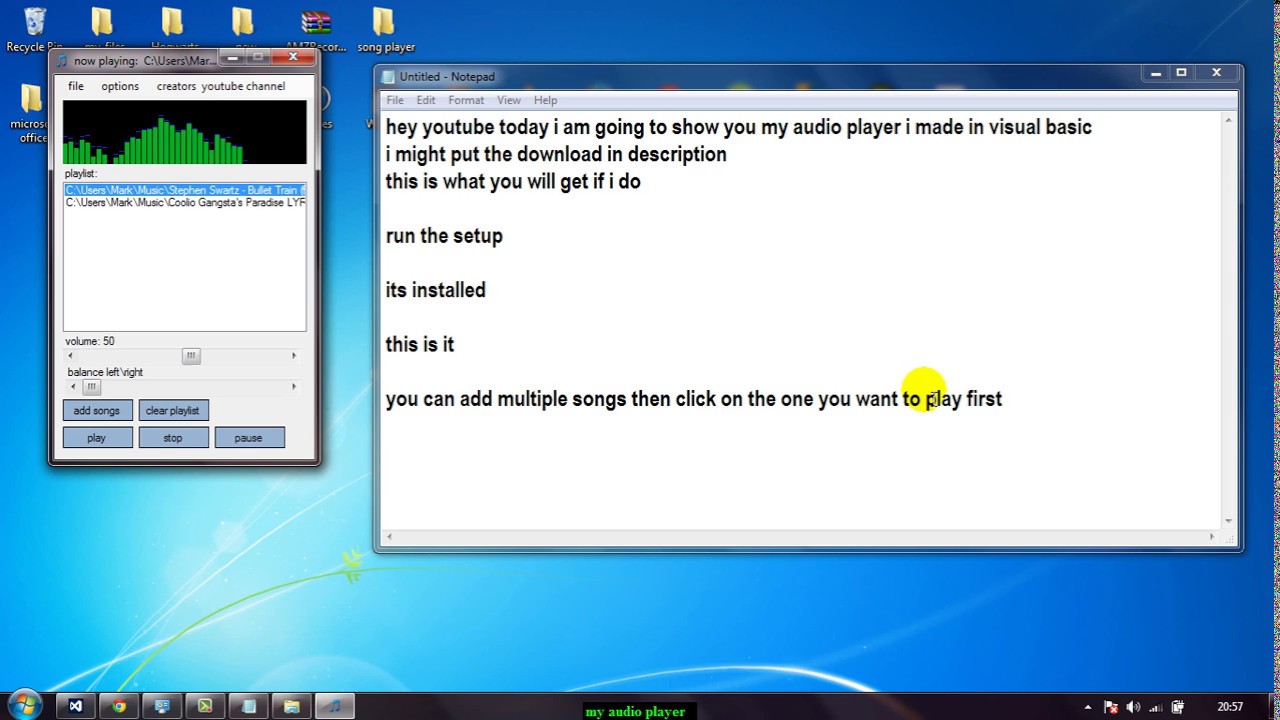 visual basic audio player