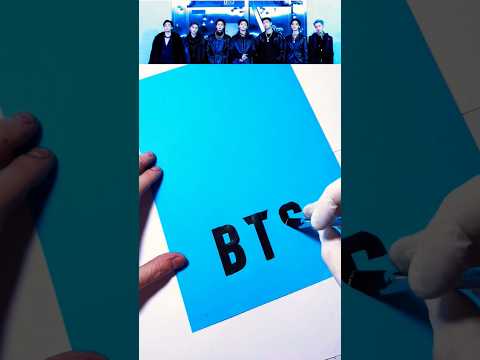 BTS Logo with lettering | #satisfying #calligraphy #btsshorts