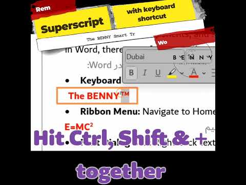 Removing Superscript with Keyboard Shortcut in MS Word