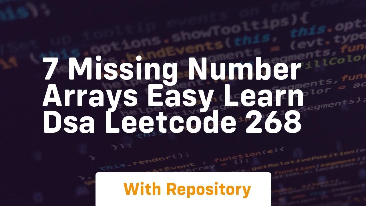 7 missing number arrays easy learn dsa leetcode 268