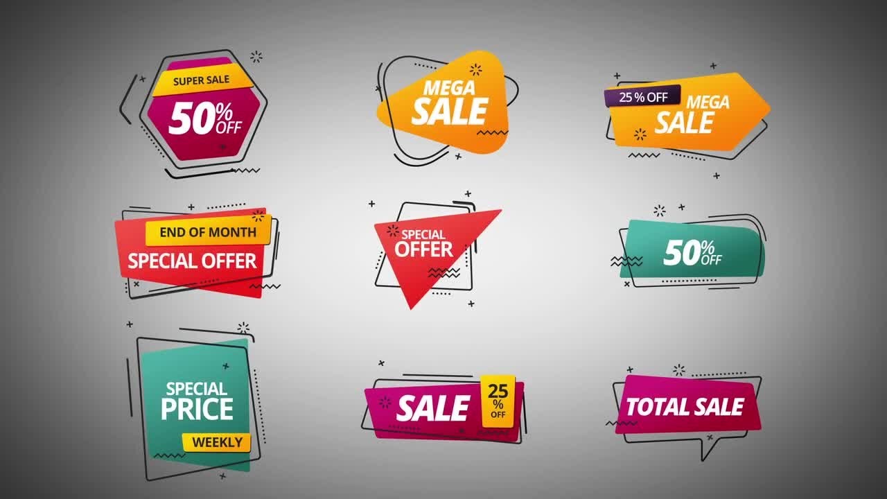 Shapes Price Labels After Effects Templates