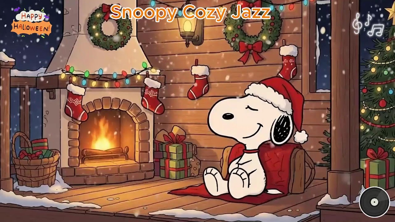 Snoopy Christmas Jazz🌲🔥 Snoopy’s Autumn Fireplace Moments 🔥 Soft Lofi Beats for Deep Focus