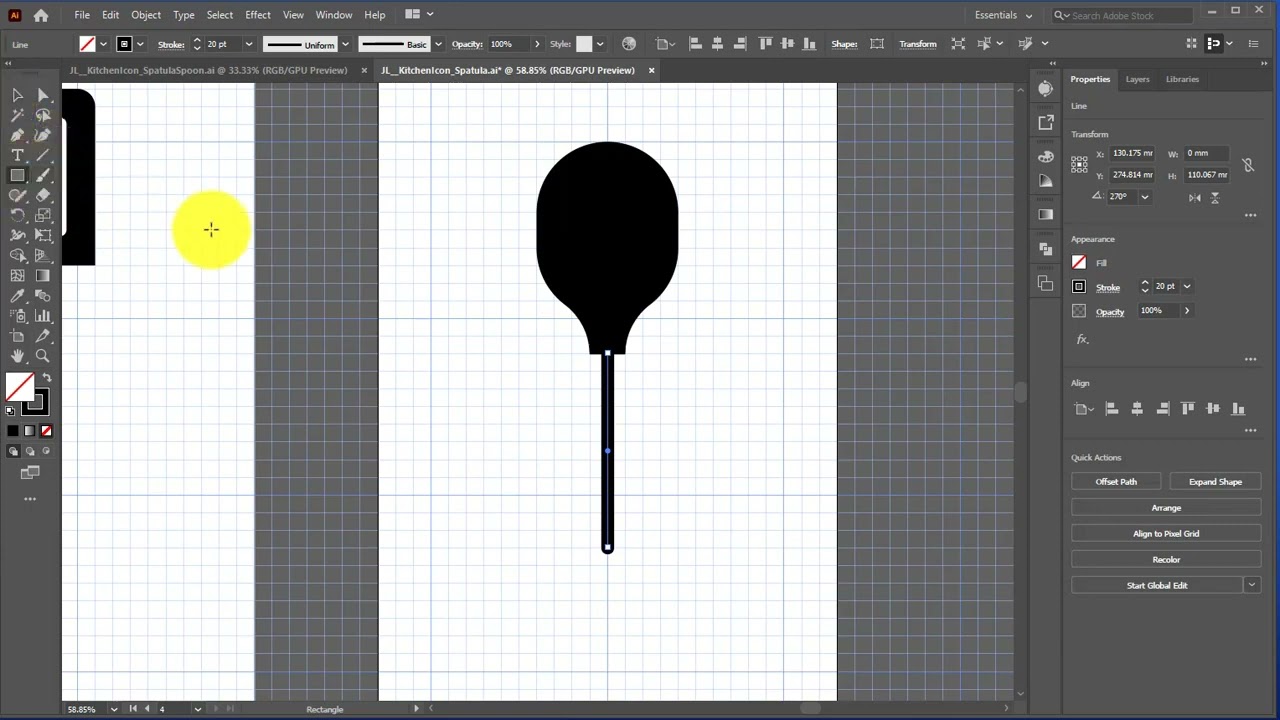 Adobe Illustrator Tutorial - Creating a Cooking Spoon Icon in Illustrator