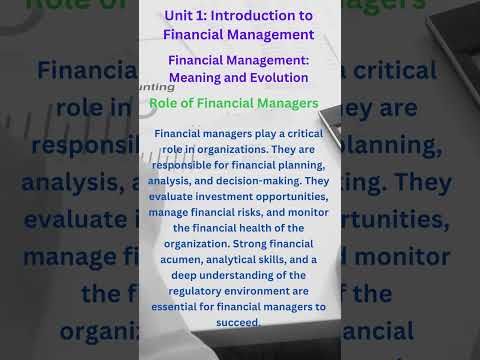 Role of Financial Managers