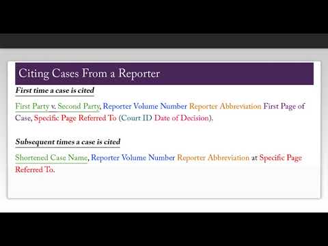 How to Cite Using Harvard Bluebook Cases