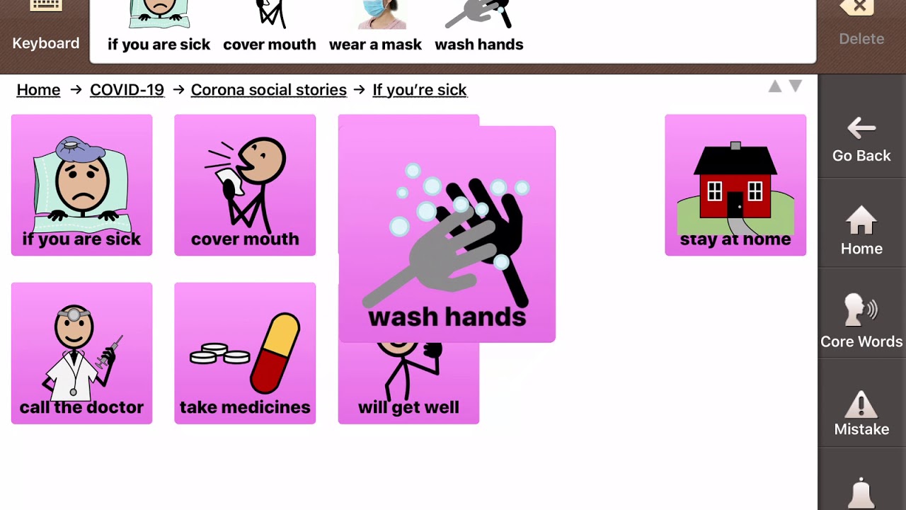 Coronavirus Social Story with Avaz - If you're sick ...