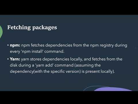 NPM VS YARN