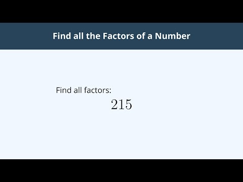 Find all the Factors of a Number - 2