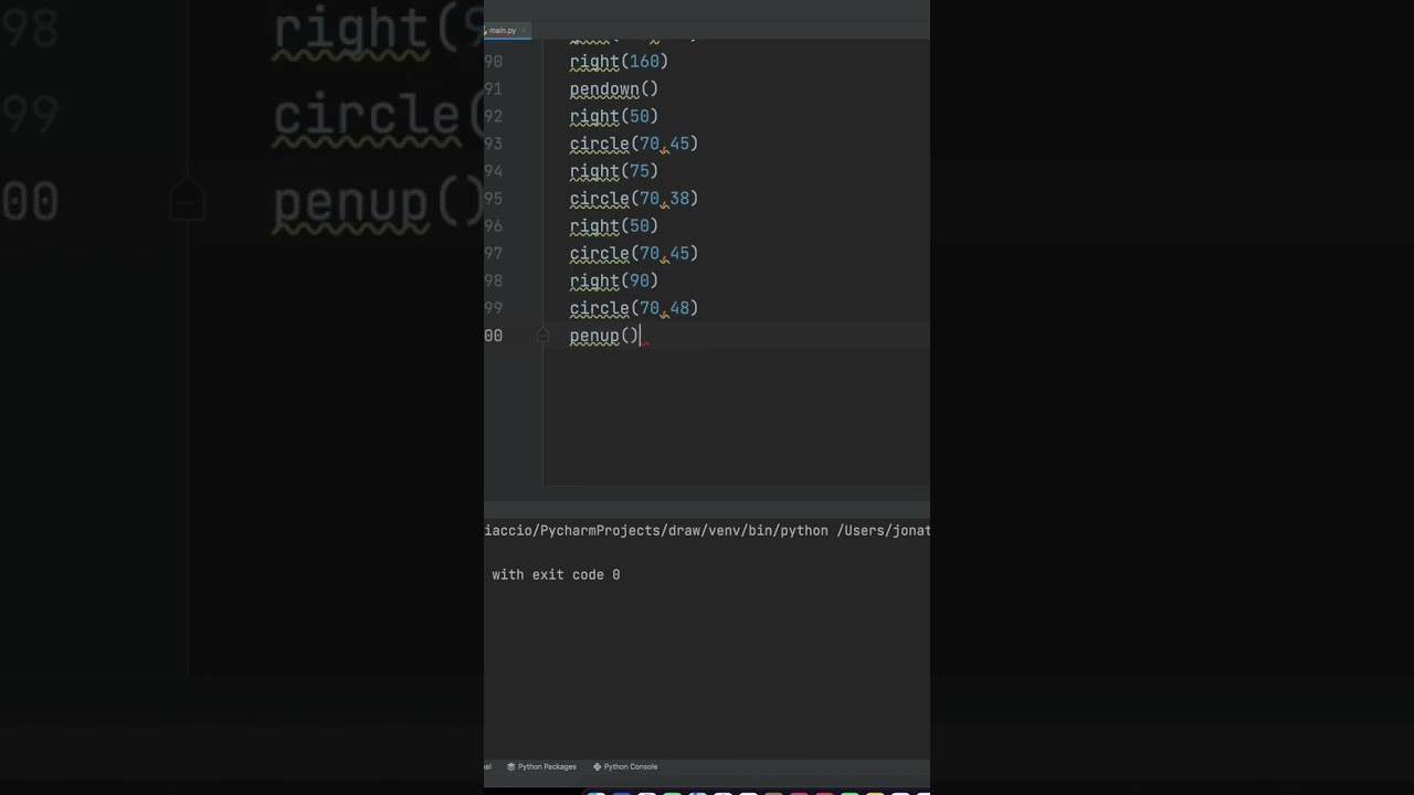 How to draw SpiderMan using python turtle #python #shorts #short