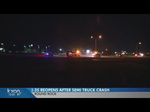 Two 18-wheeler collided spilling water bottles across I-35 in Round Rock