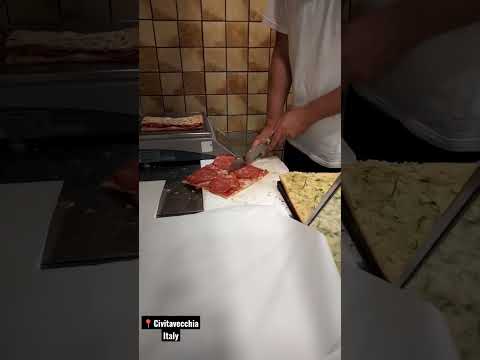 One of the Street food Pizza in Civitavecchia Italy.