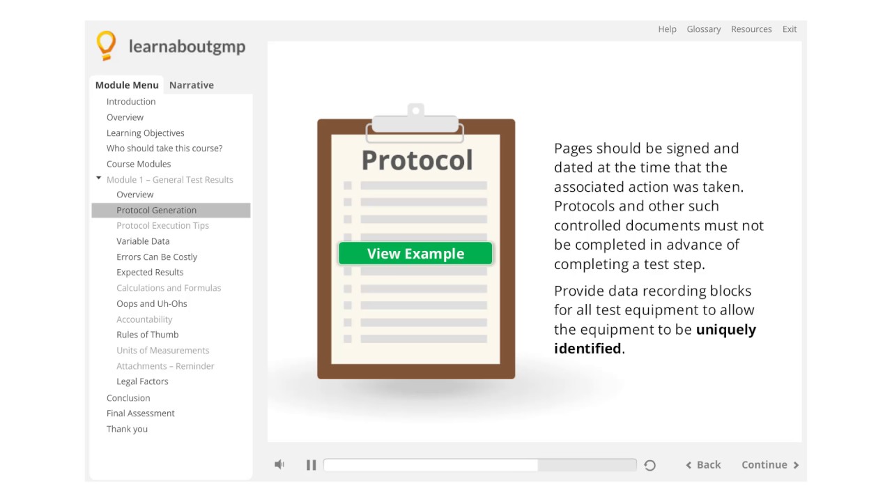 Good Documentation Practices - General Test Results