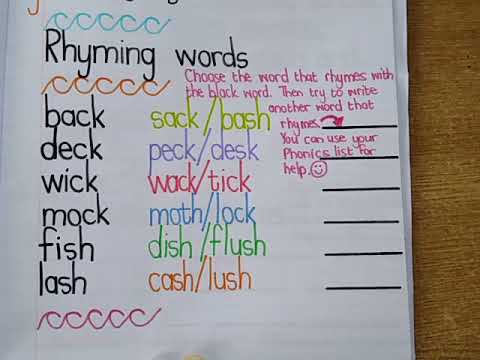 Day 70 Phonics - Rhyming words