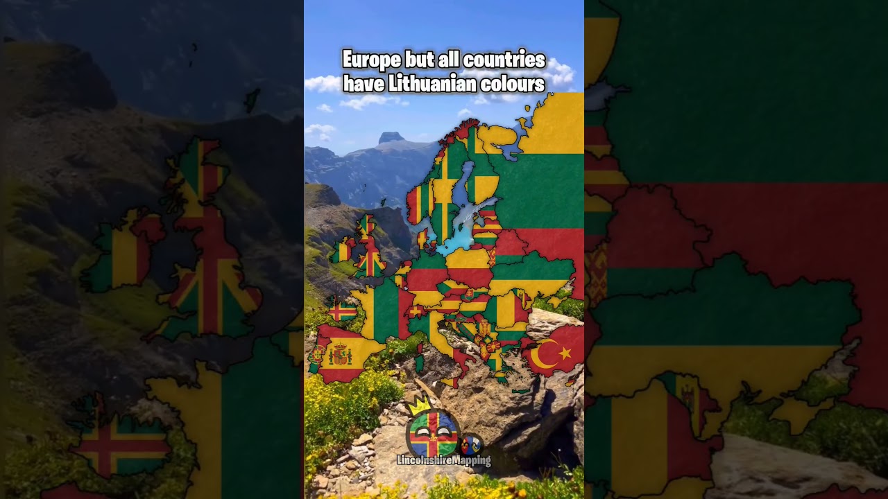 Europe but all countries have Lithuanian colours #europe #geography #mapping #fyp #lithuania #india