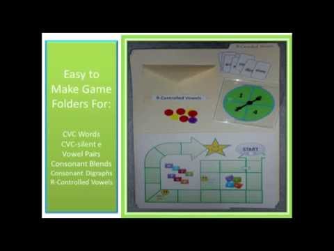 Easy to Make File Folder Board Games for CVC words - R-Controlled Vowels