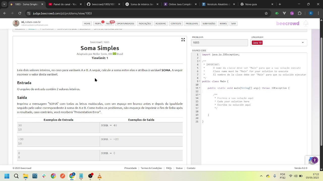 beecrowd Java 1003 pre