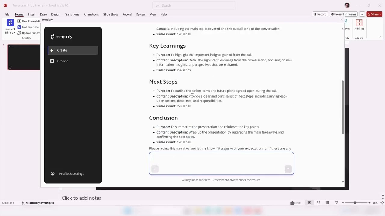 AI for Presentations: Presentation Creation with Templafy’s Document Agent