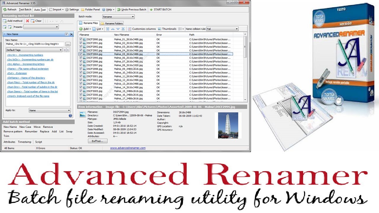 Rename Multiple Files at once with Advanced Renamer