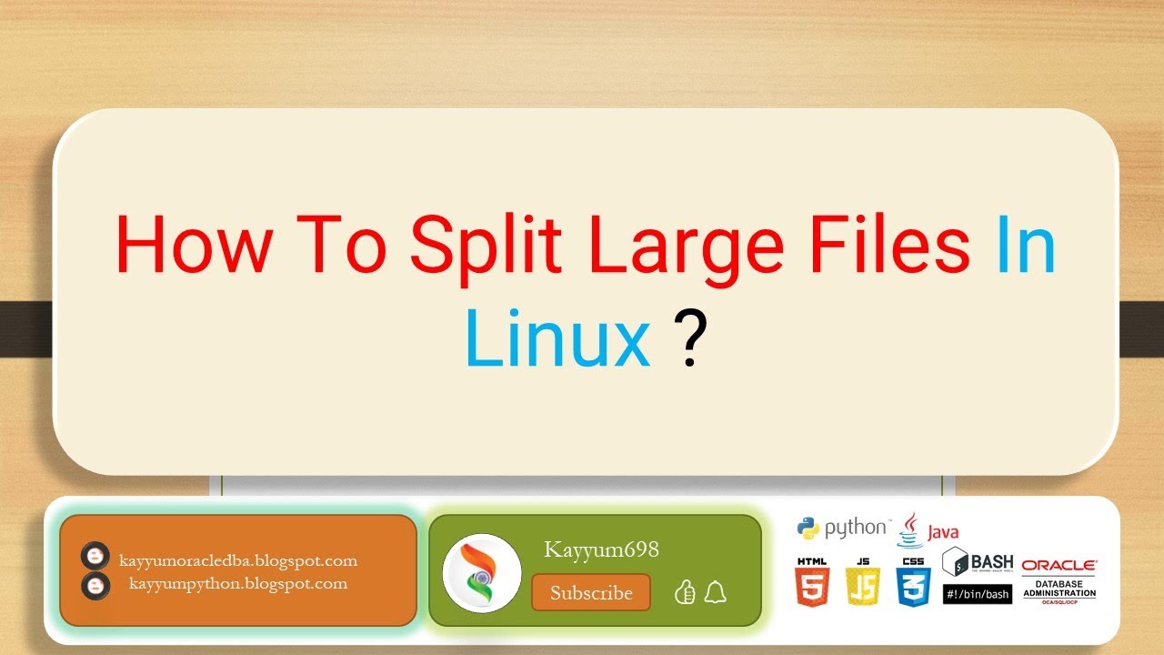 How To Split Large Files In Linux ? #linux | Kayyum698 | @kayyum698