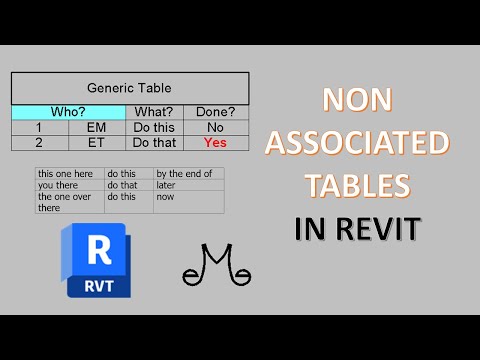 Revit Tutorial - Non associated tables in Revit
