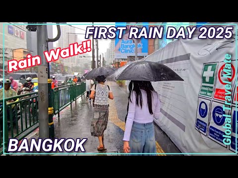 BANGKOK First Heavy RAIN Walk 2025 ???????? Thailand
