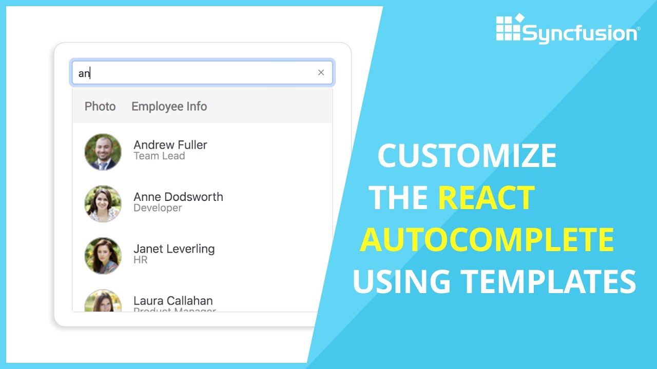 Customize React AutoComplete Using Templates
