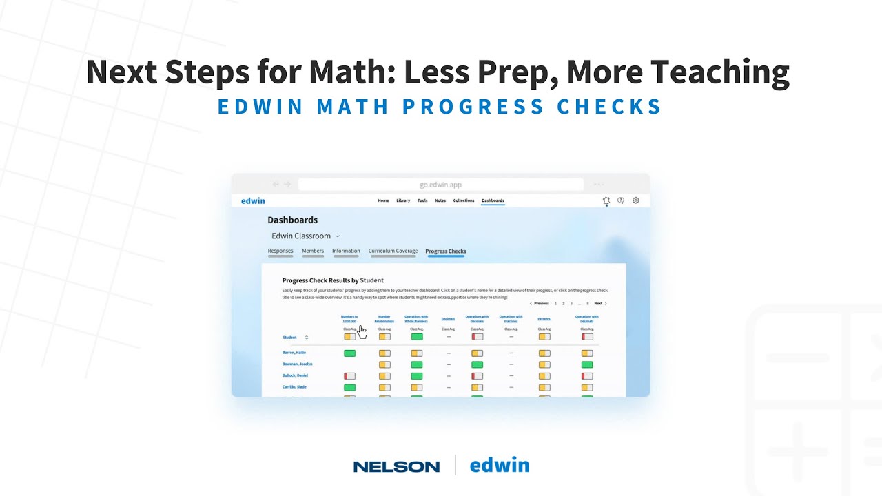 Edwin Math Progress Checks
