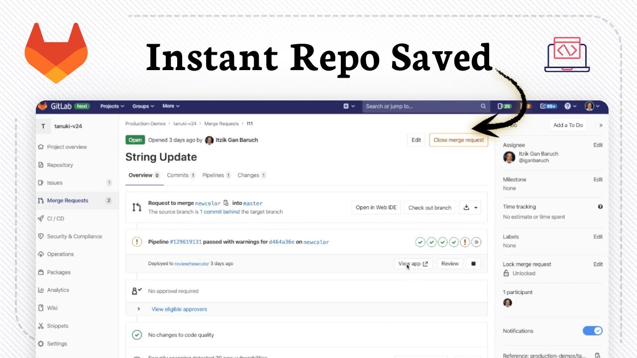 How to commit in GitLab Web IDE (Quick Save)