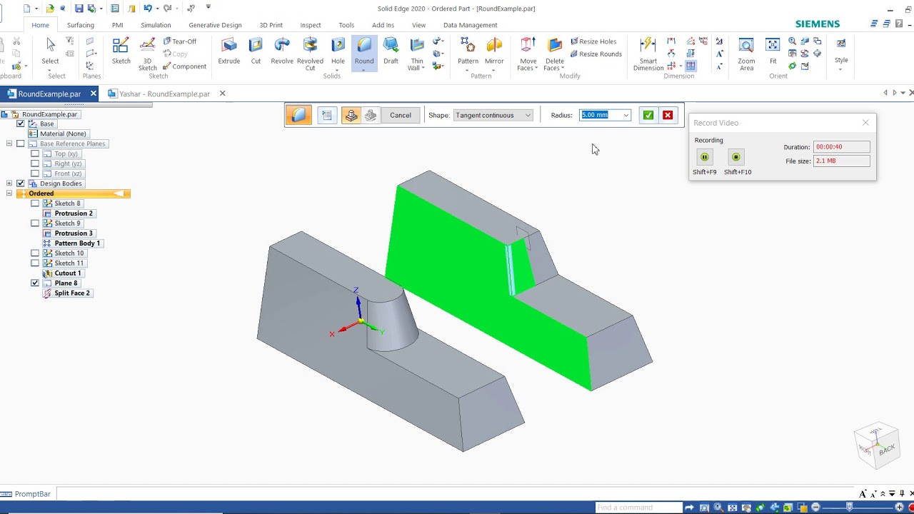 Surface Blend - Solid Edge 2020
