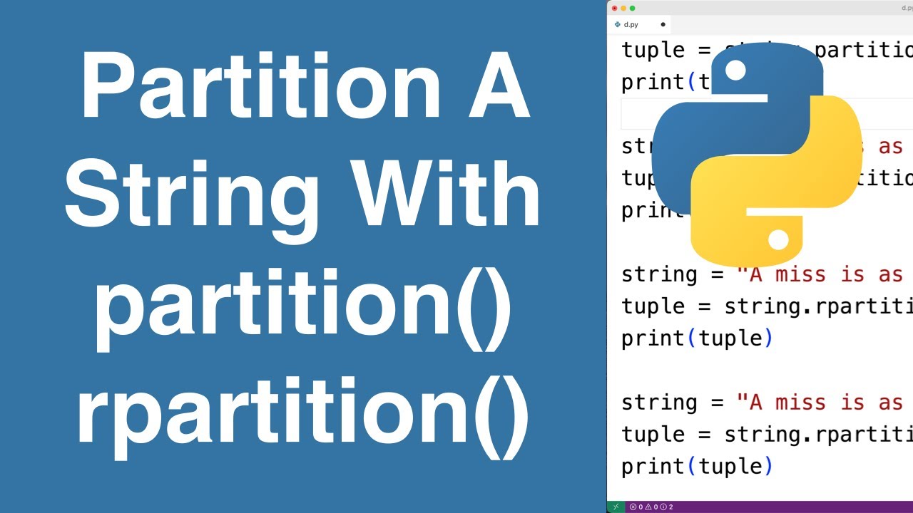 Partition A String Using partition() And rpartition() | Python Tutorial