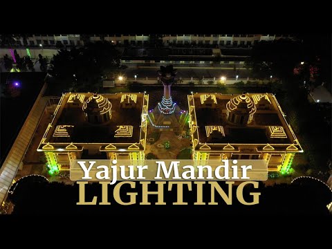 Aerial View of Yajur Mandir Lighting | 97th Birthday Celebrations