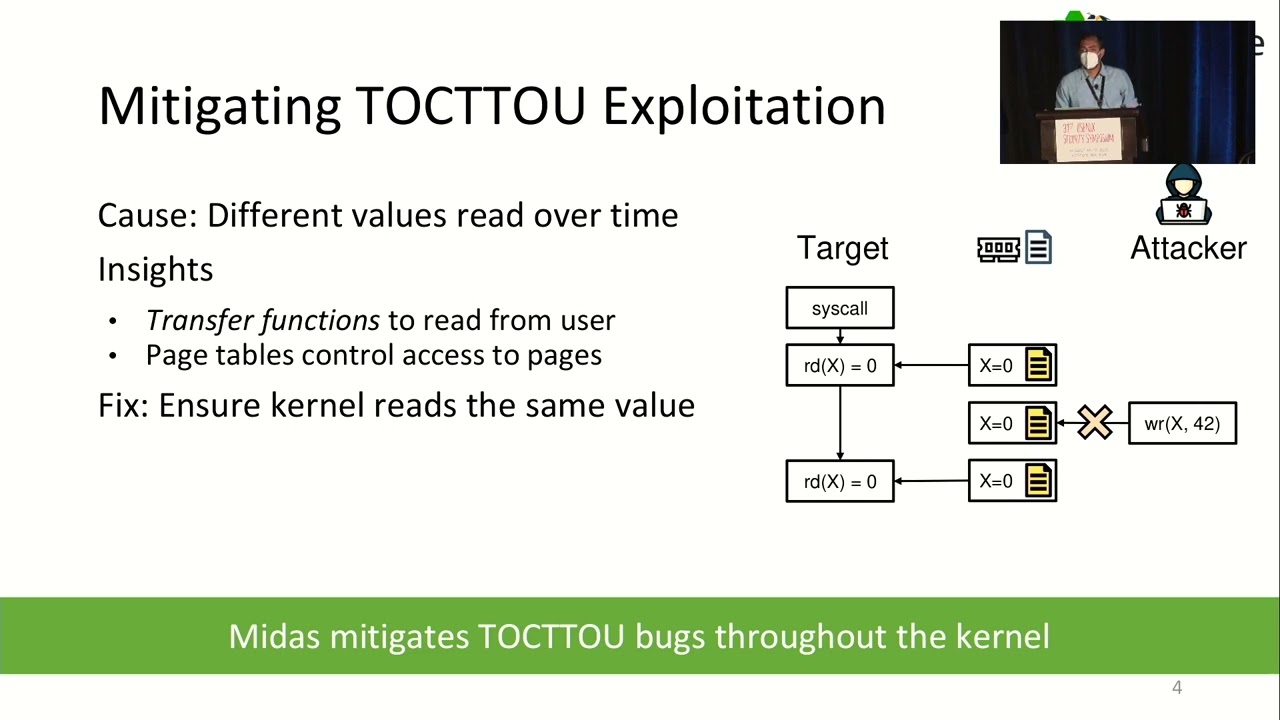 USENIX Security '22 - Midas: Systematic Kernel TOCTTOU Protection