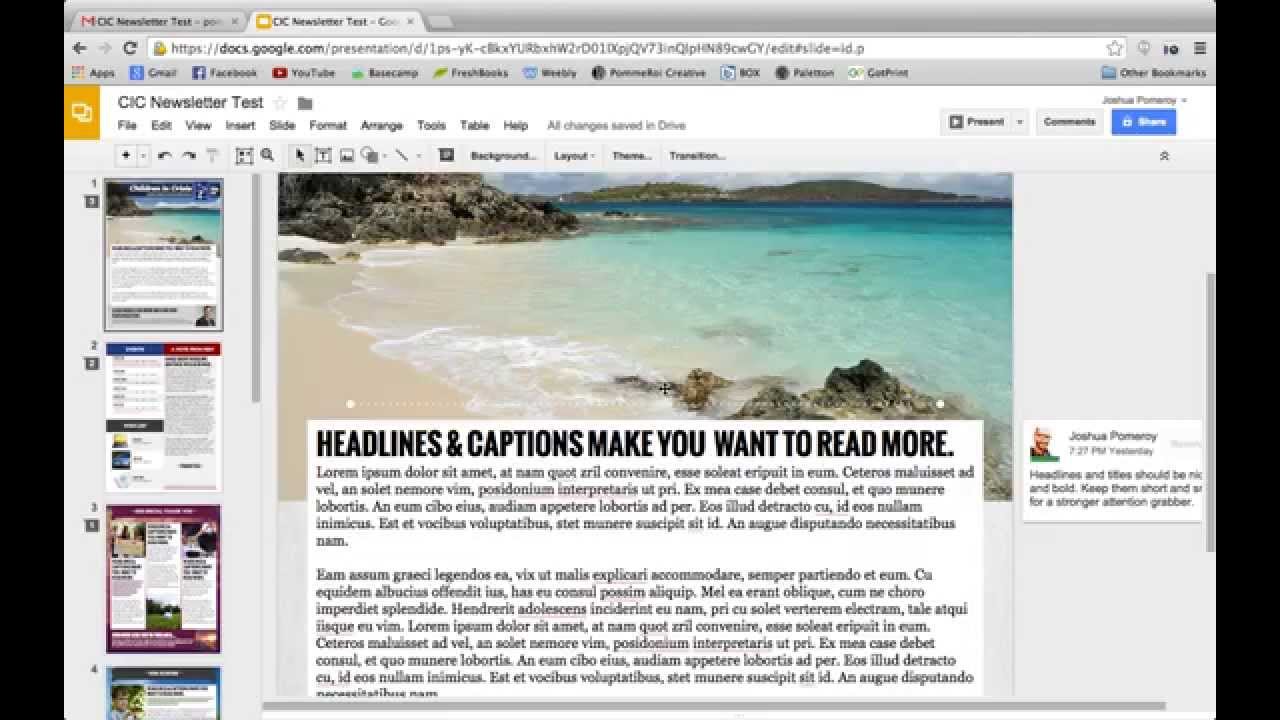 Google Slides for Desktop Publishing