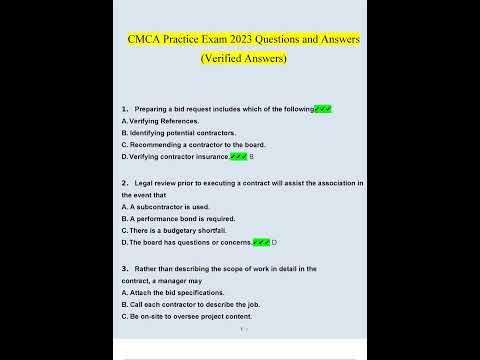 CMCA Practice Exam 2023 Questions and Answers Verified Answers