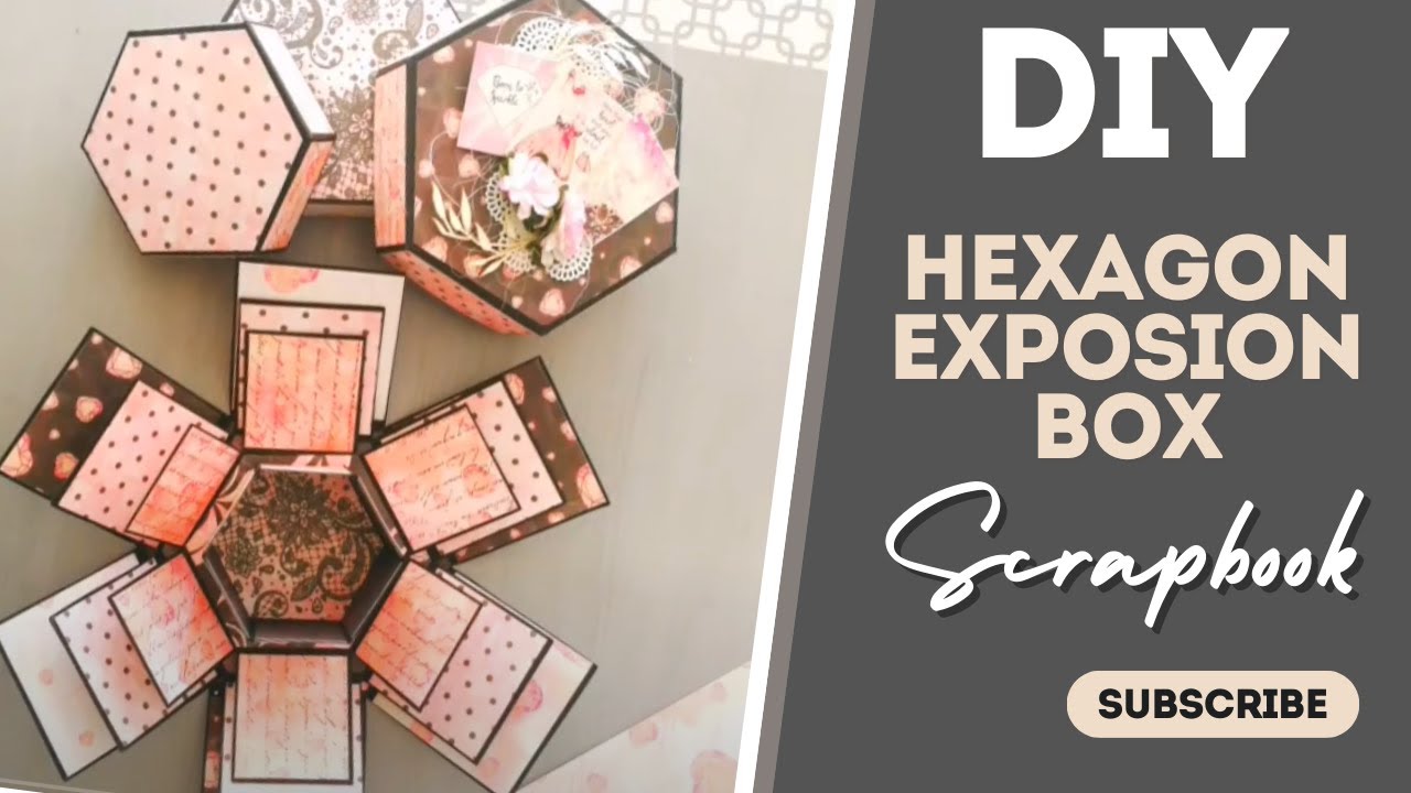 Making of hexagon explosion box using ready to use Craftreat blanks   Tutorial   DIY   Copy