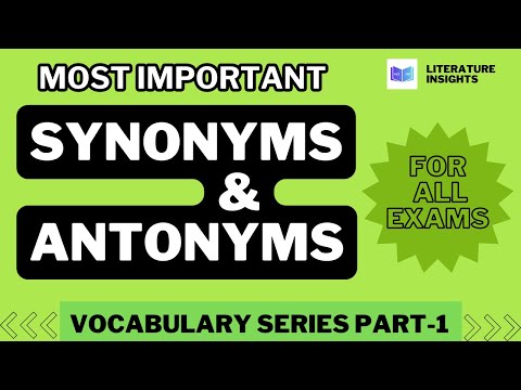 Mastering Vocabulary | Important Synonyms and Antonyms - Part-1 | UGC NET JRF 2024 #ugcnet2024