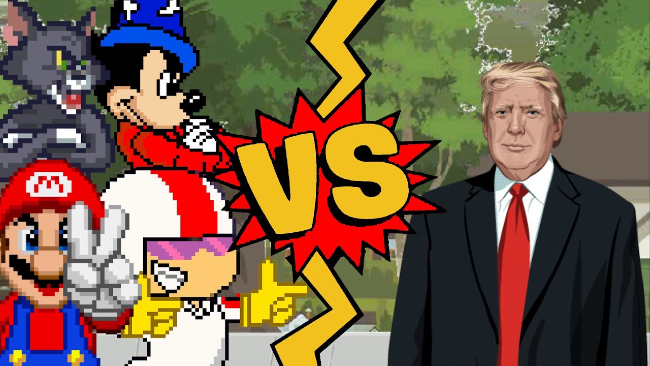 M.U.G.E.N Battles | Wizard Mickey Mouse/Kick Buttowski/Tom Cat/Mario vs Donald Trump