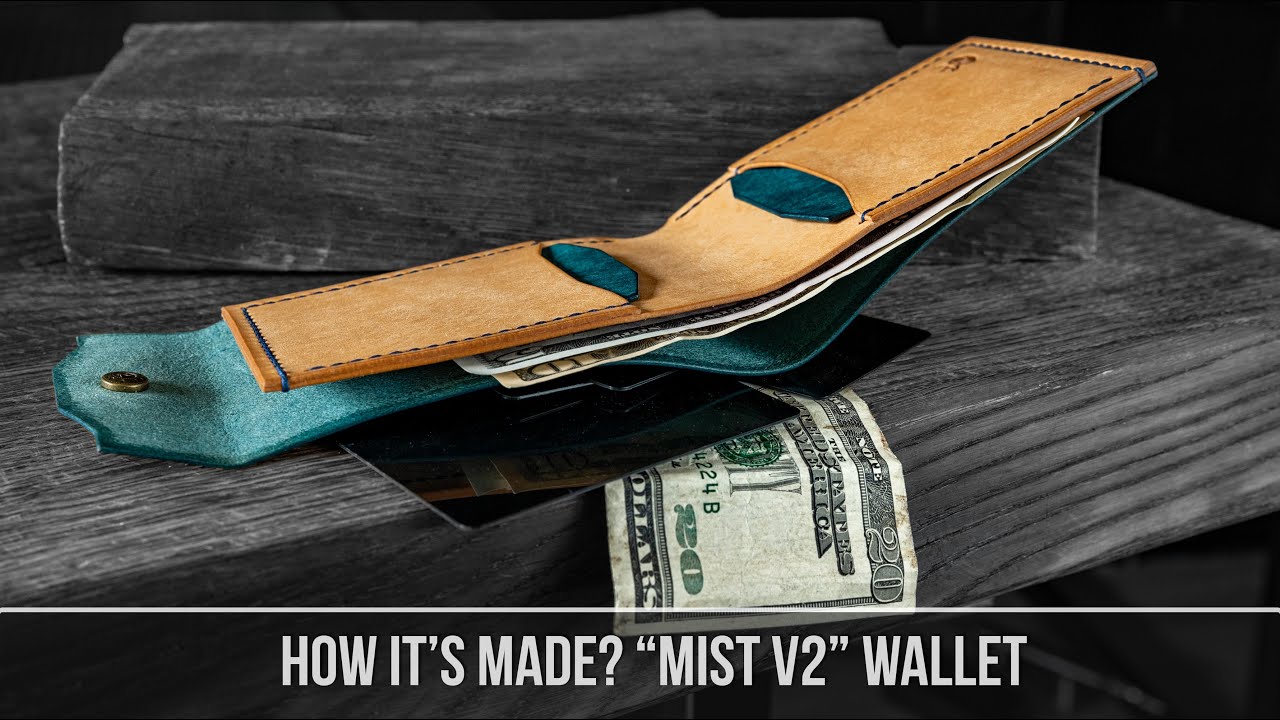 Making handmade leather mini wallet 